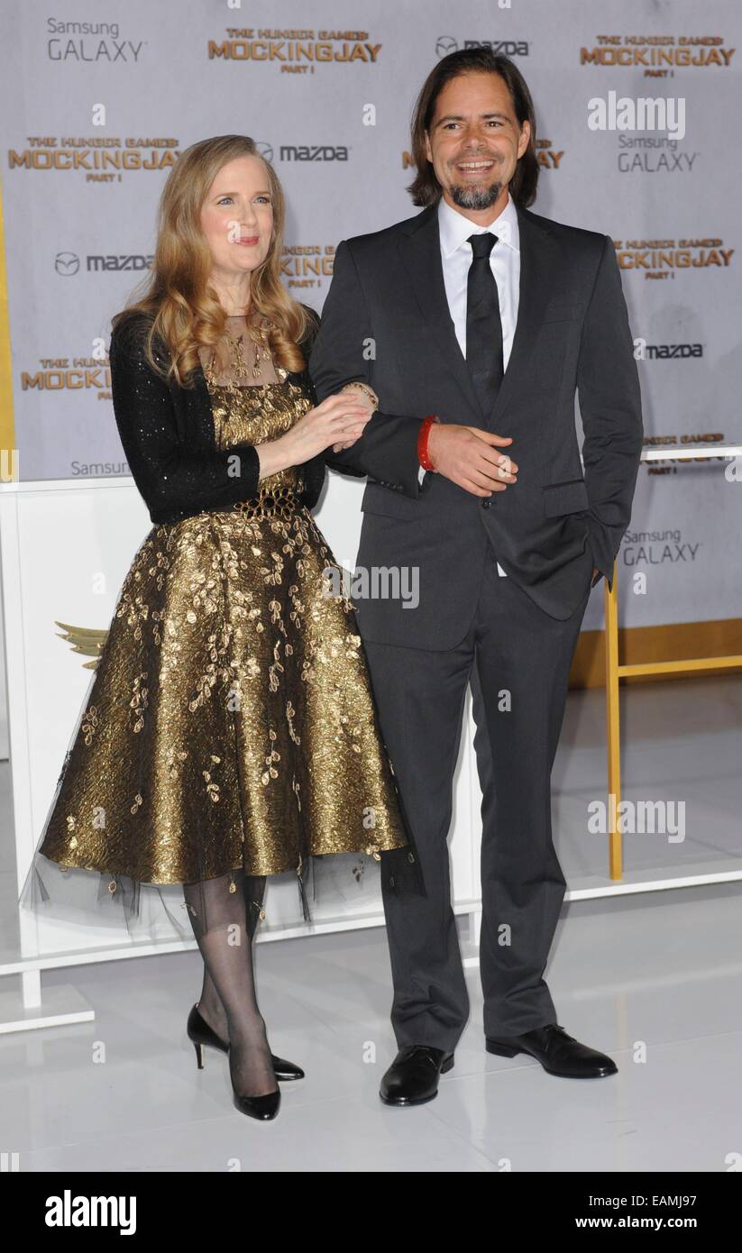 Los Angeles, CA, USA. 17th Nov, 2014. Suzanne Collins, Peter Craig at ...