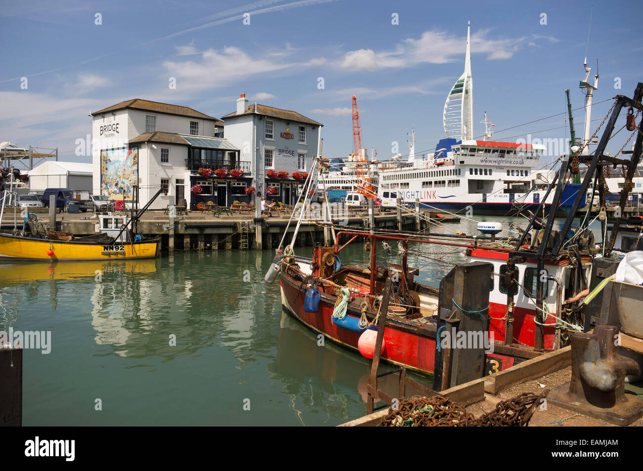 Camber Dock and the Bridge Tavern Portsmouth Hampshire England UK Stock ...
