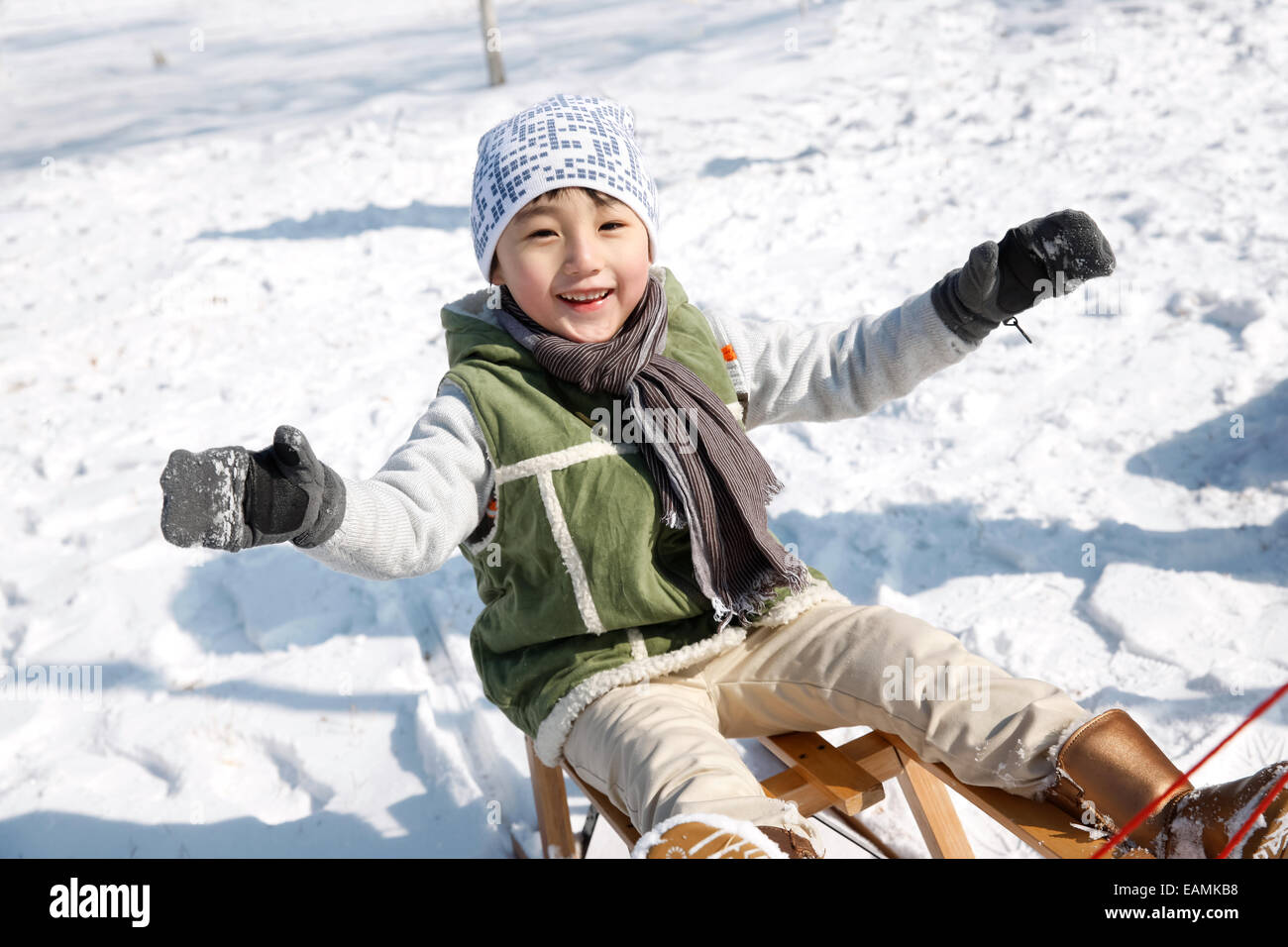 Boys Pulling Sled High Resolution Stock Photography and Images - Alamy