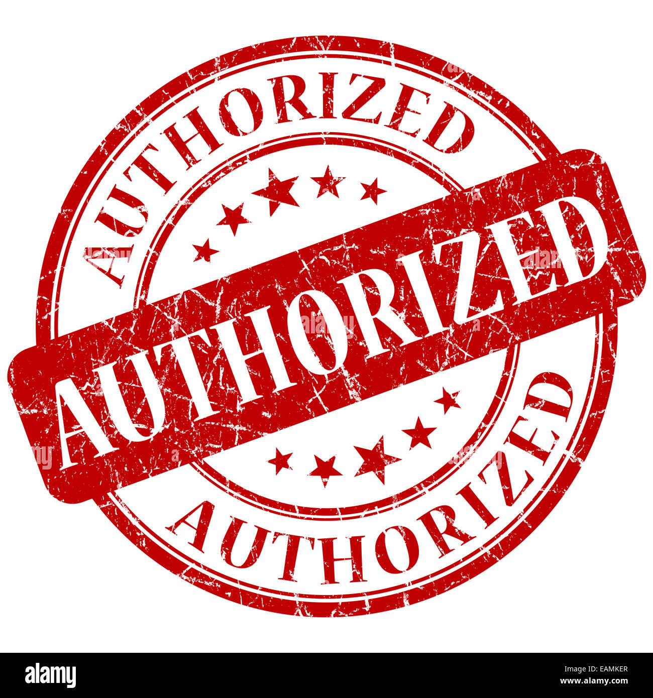 Authorized red stamp Stock Photo - Alamy
