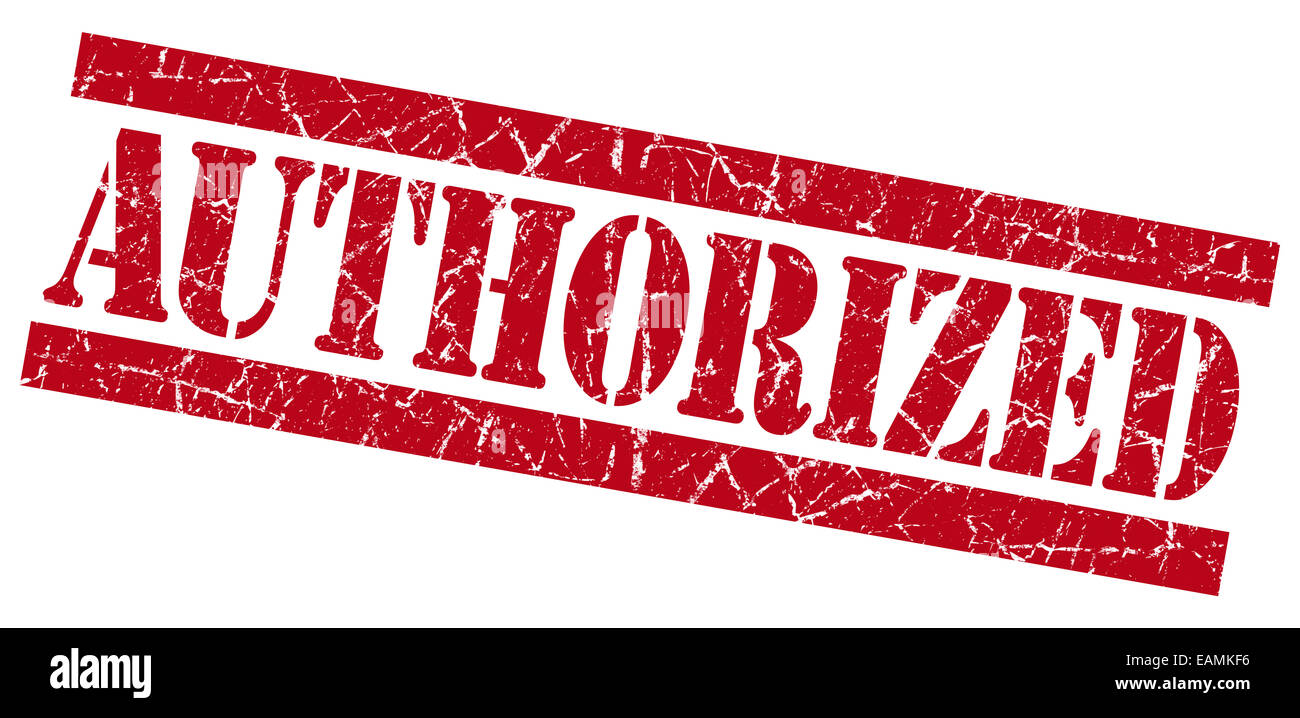 Authorized grunge red stamp Stock Photo - Alamy