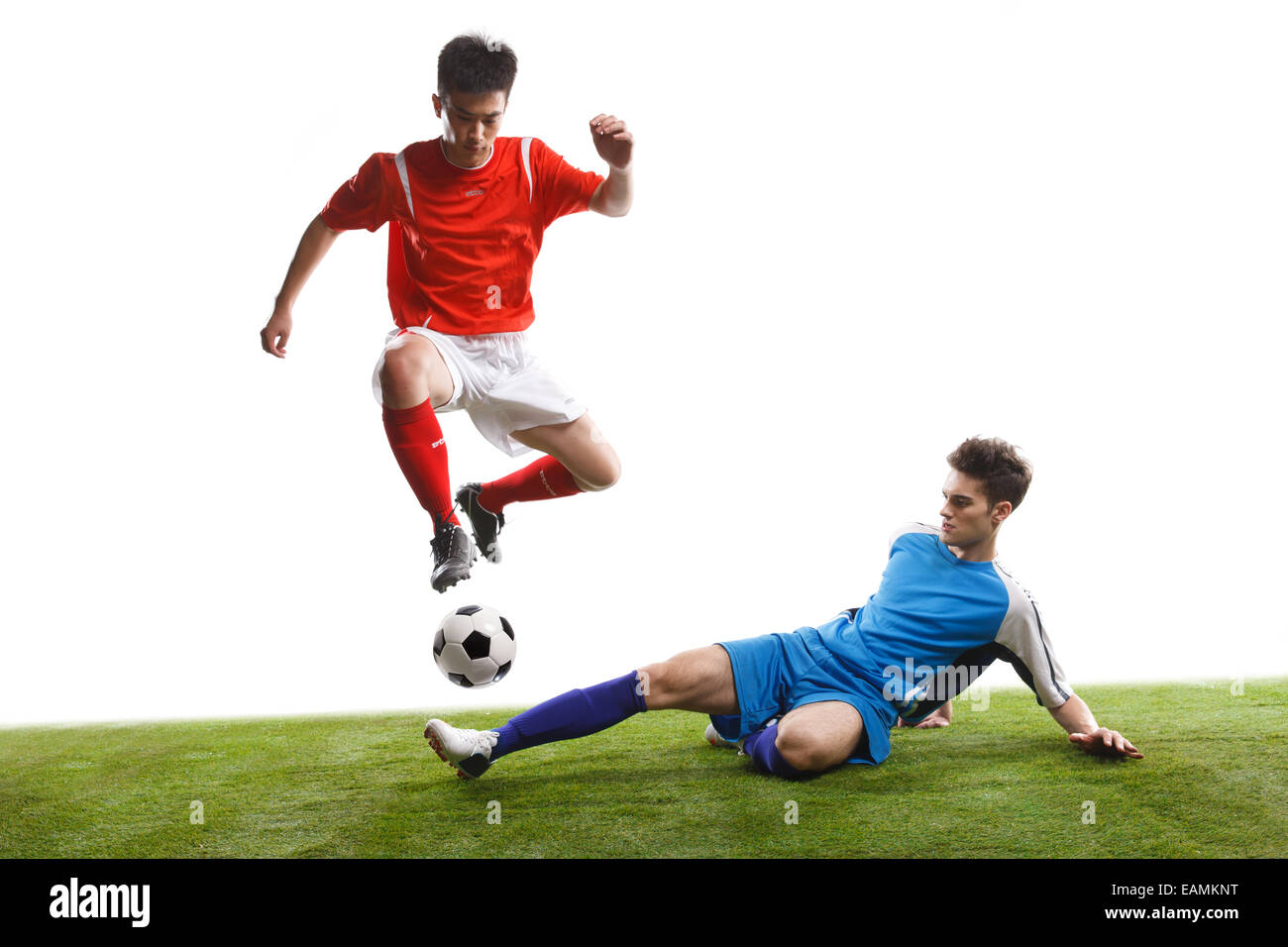 The two football players to play Stock Photo - Alamy