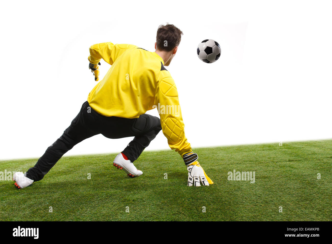 The goalkeeper ready to catch a ball Stock Photo - Alamy