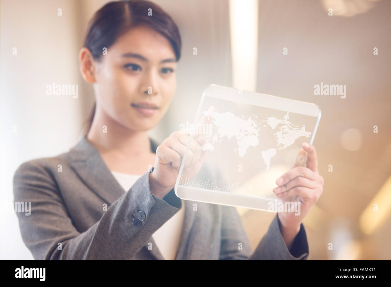 A business lady use tablet computers Stock Photo - Alamy