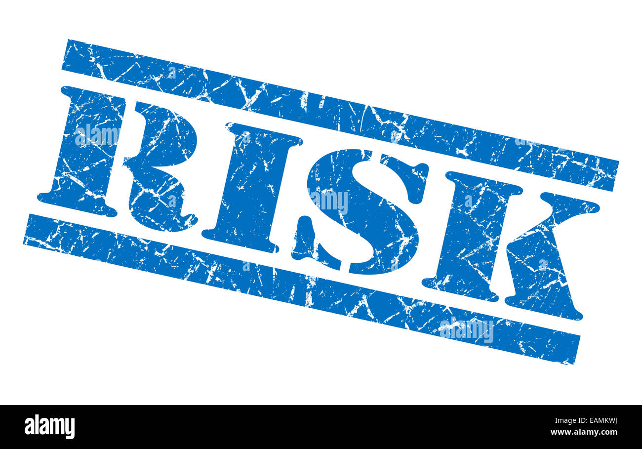 risk blue square grunge textured isolated stamp Stock Photo - Alamy