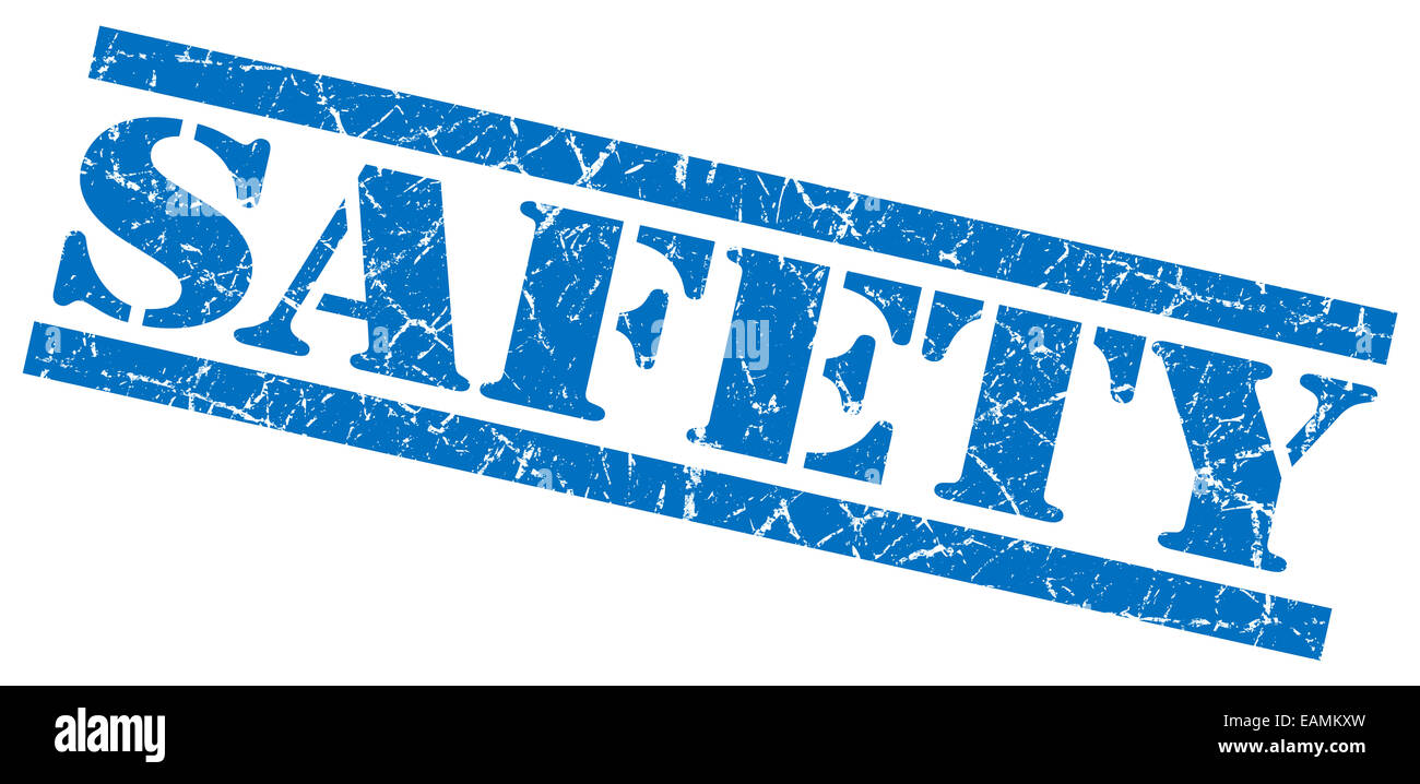 safety blue square grunge textured isolated stamp Stock Photo - Alamy