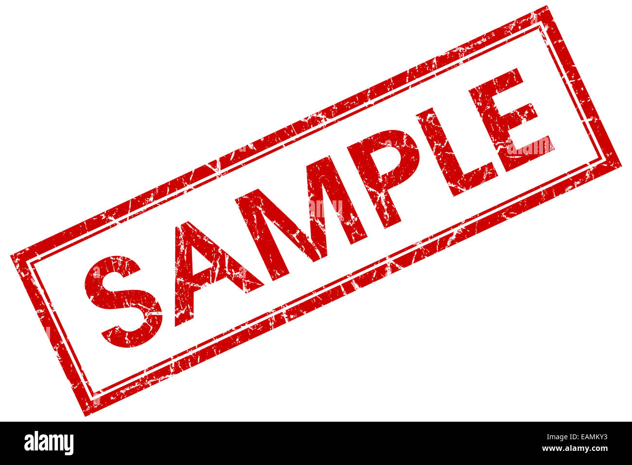 Sample red square grungy stamp isolated on white background Stock Photo ...
