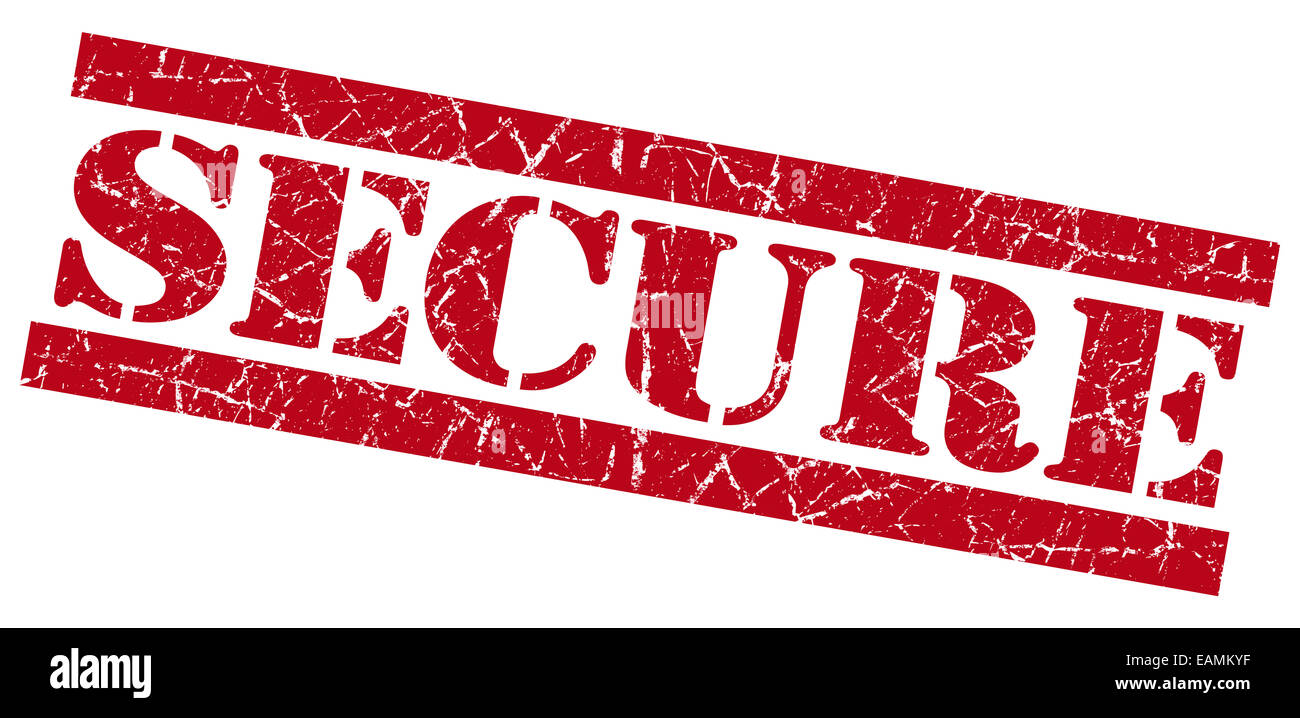 Secure red grunge stamp Stock Photo - Alamy