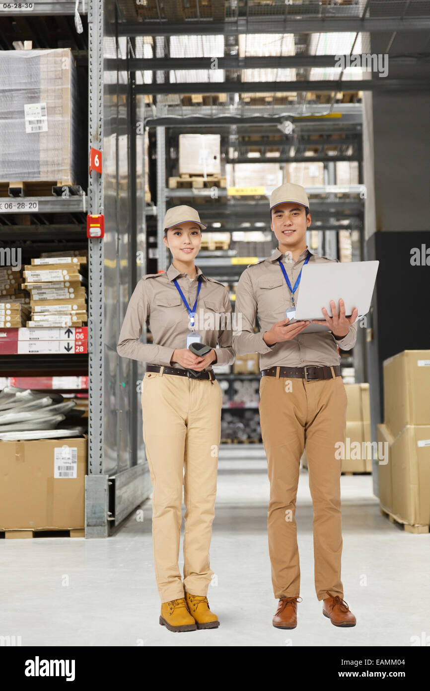 Oriental logistics personnel in the work Stock Photo - Alamy