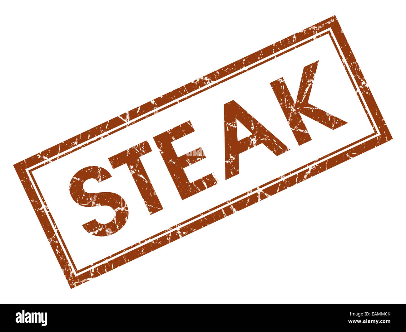Steak brown square grungy stamp isolated on white background Stock ...