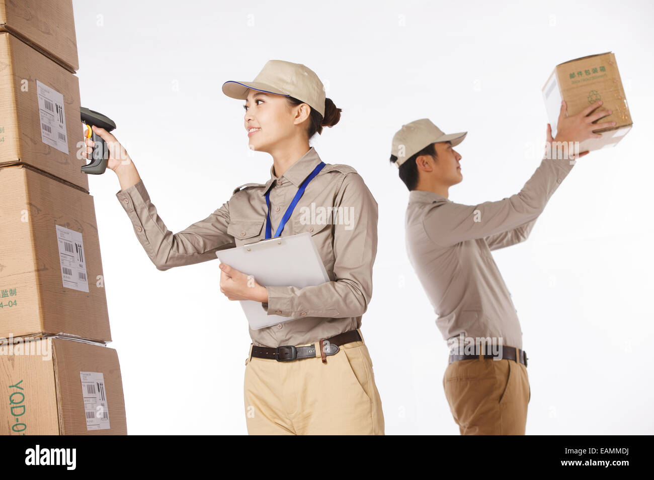 Oriental logistics personnel in the work Stock Photo - Alamy