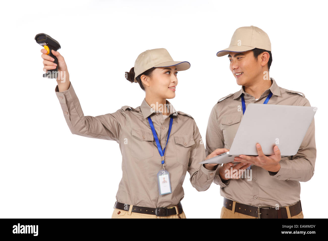 Oriental logistics personnel in the work Stock Photo - Alamy
