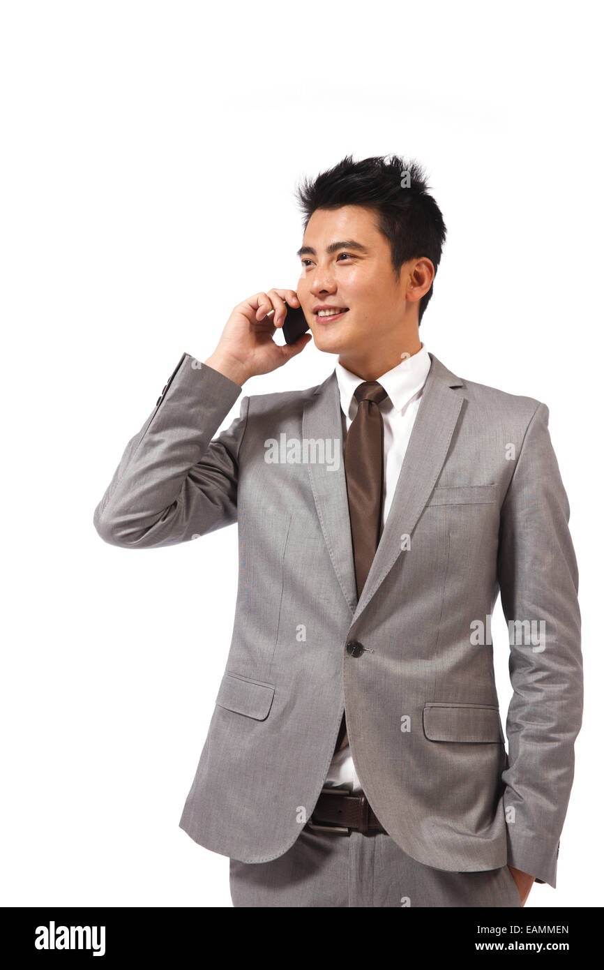 Eastern business man make a phone call Stock Photo - Alamy