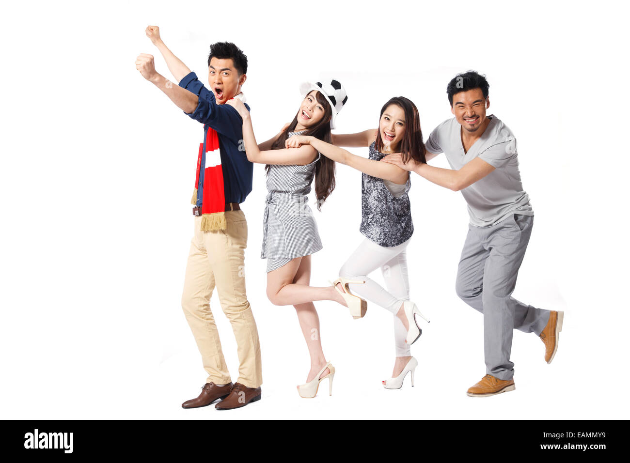 Team four young women Cut Out Stock Images & Pictures - Alamy