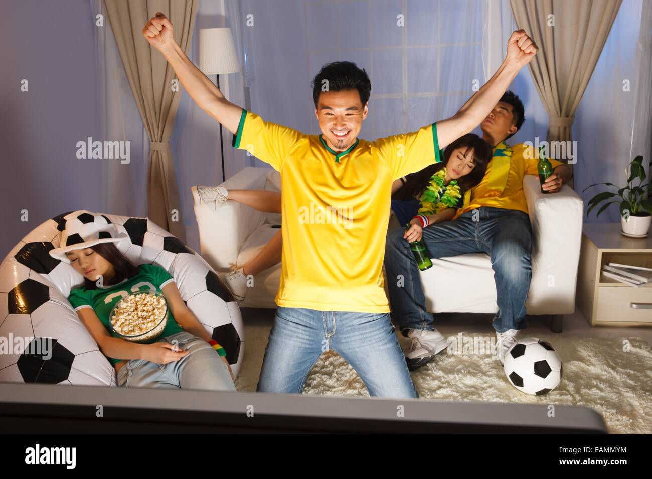 The exhausted fans and energetic Stock Photo - Alamy