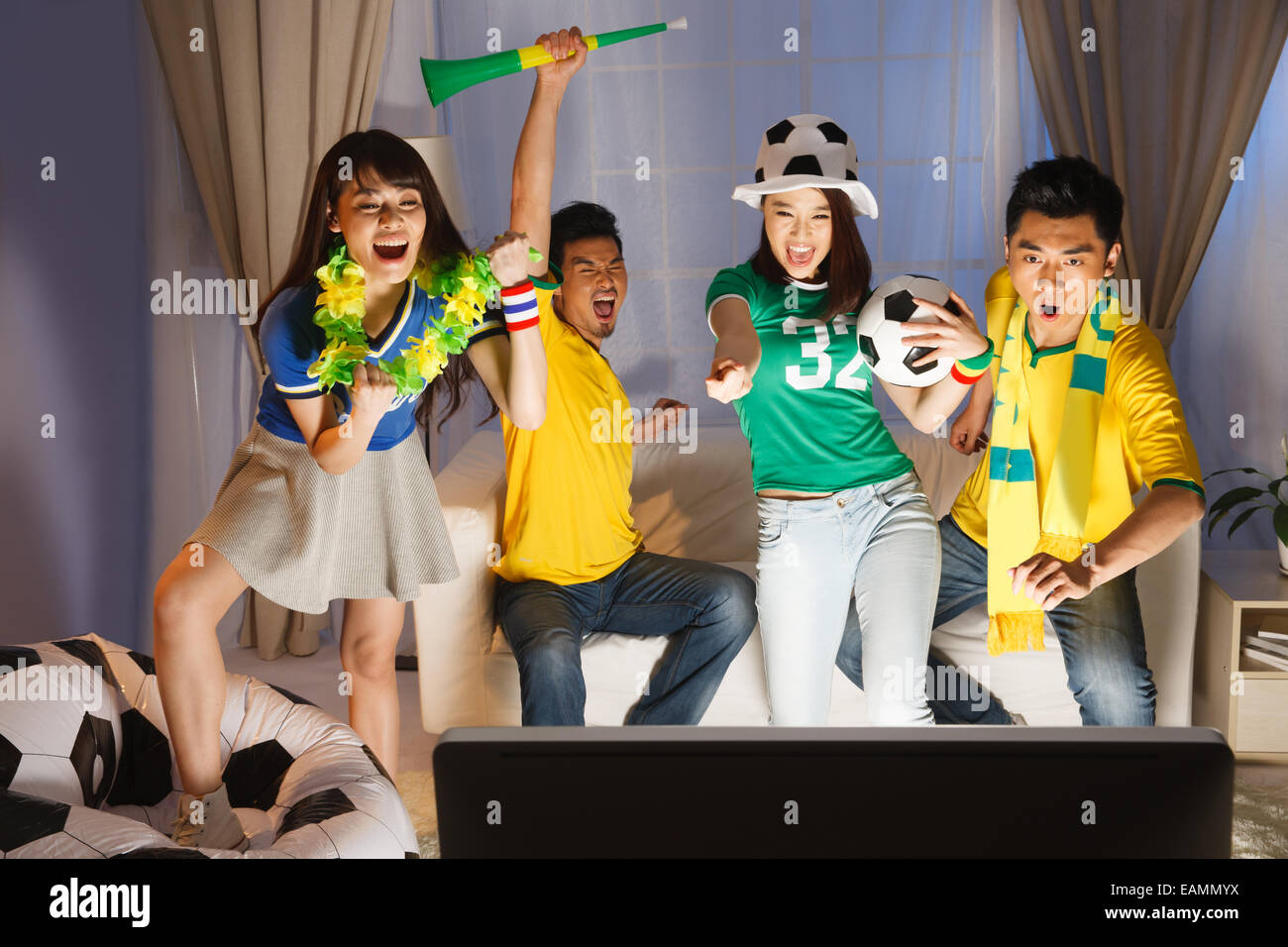 Chinese fans excited Stock Photo - Alamy
