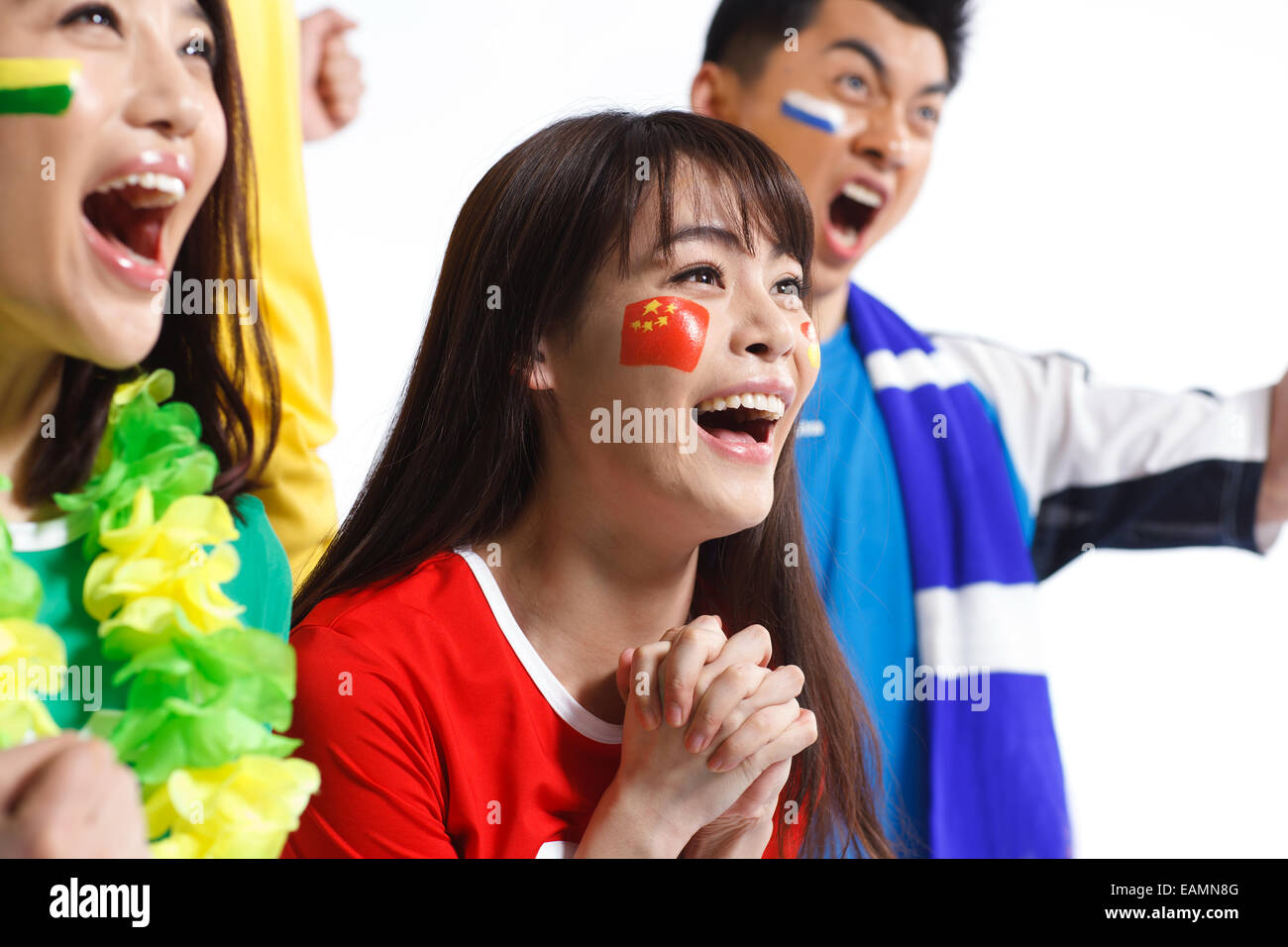 Young Chinese fans Stock Photo - Alamy