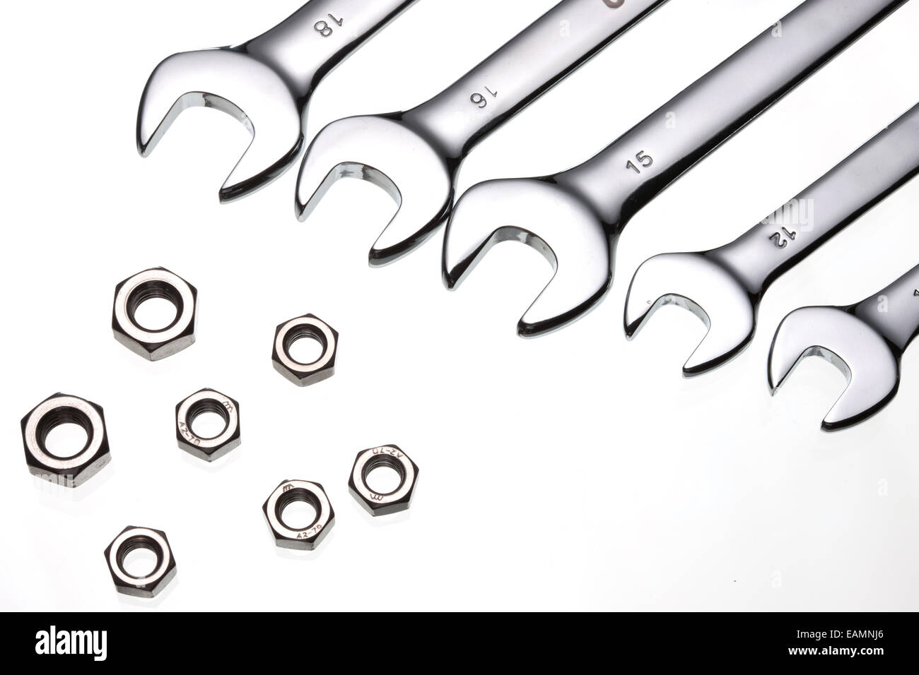 Wrench and nut Stock Photo - Alamy