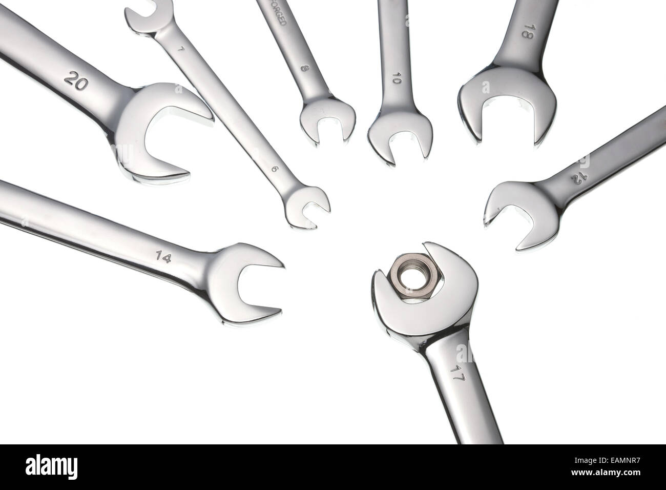 Wrench and nut Stock Photo - Alamy