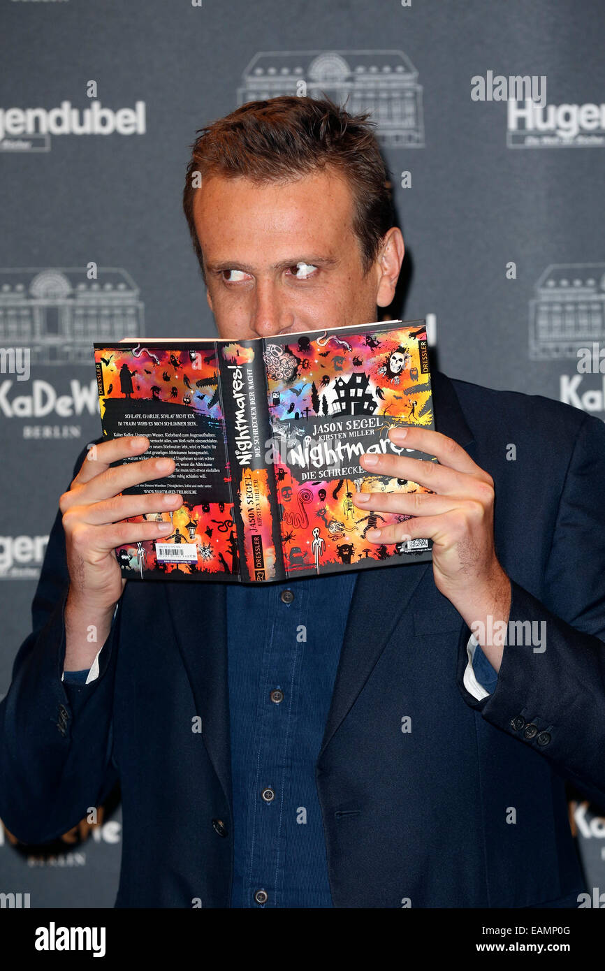 Jason Segel signs his book "Nightmares!" at KaDeWe Store in Berlin ...