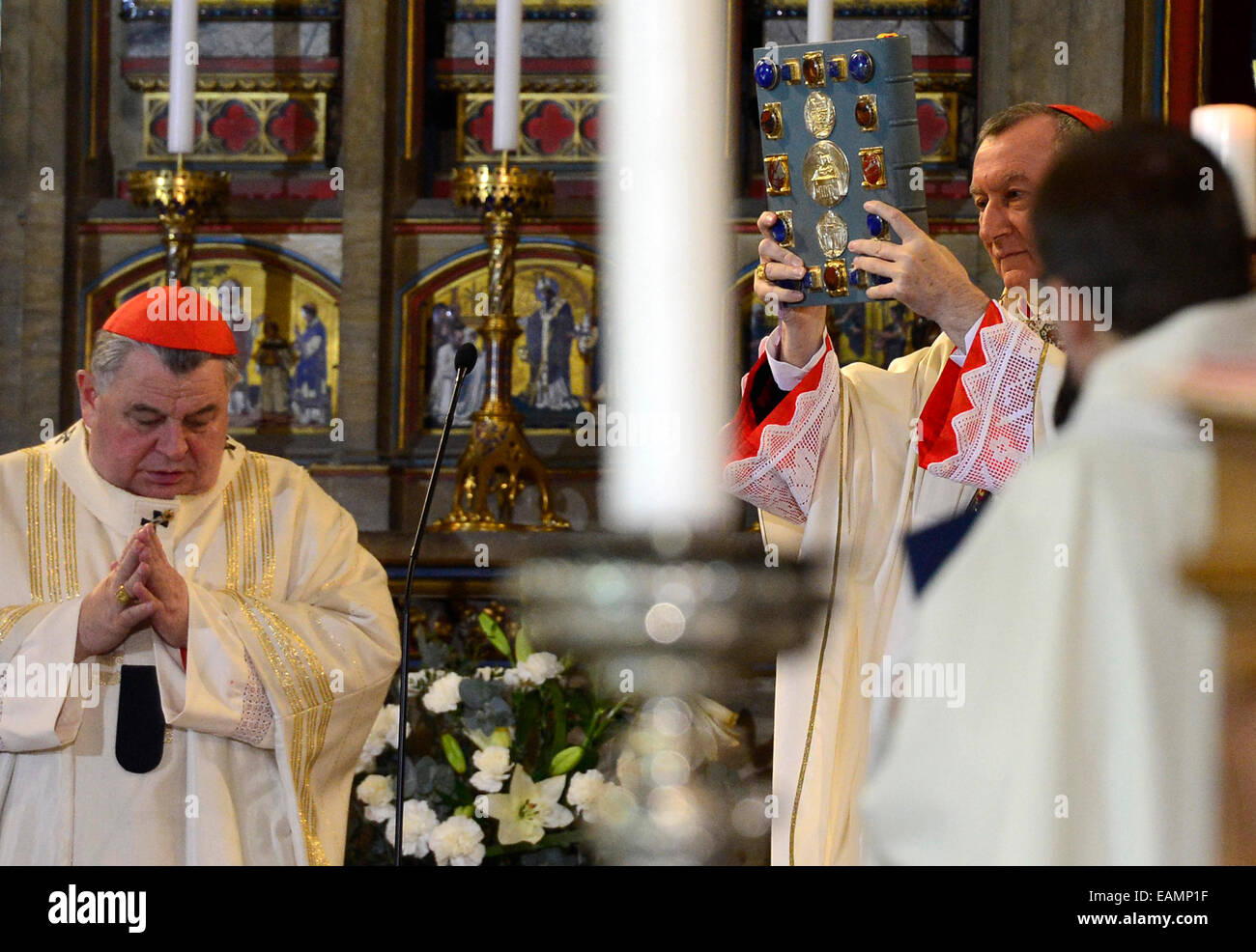 Vatican state secretary Pietro Parolin (right) celebrates Mass at the ...