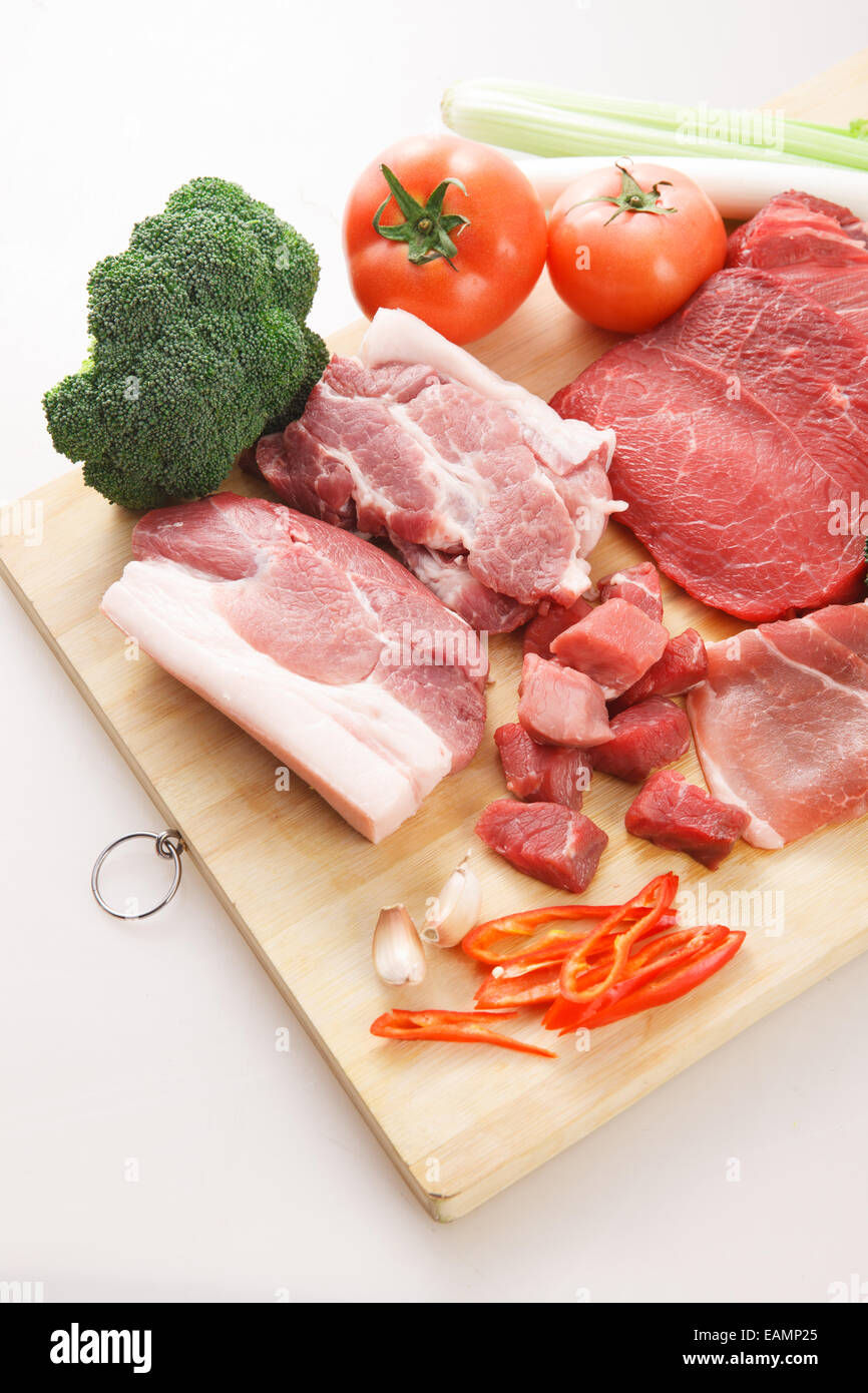 Meat and vegetables Stock Photo - Alamy