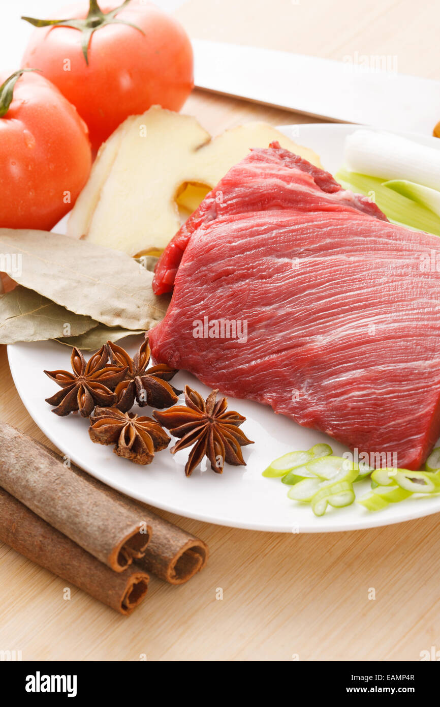 Meat and vegetables Stock Photo - Alamy