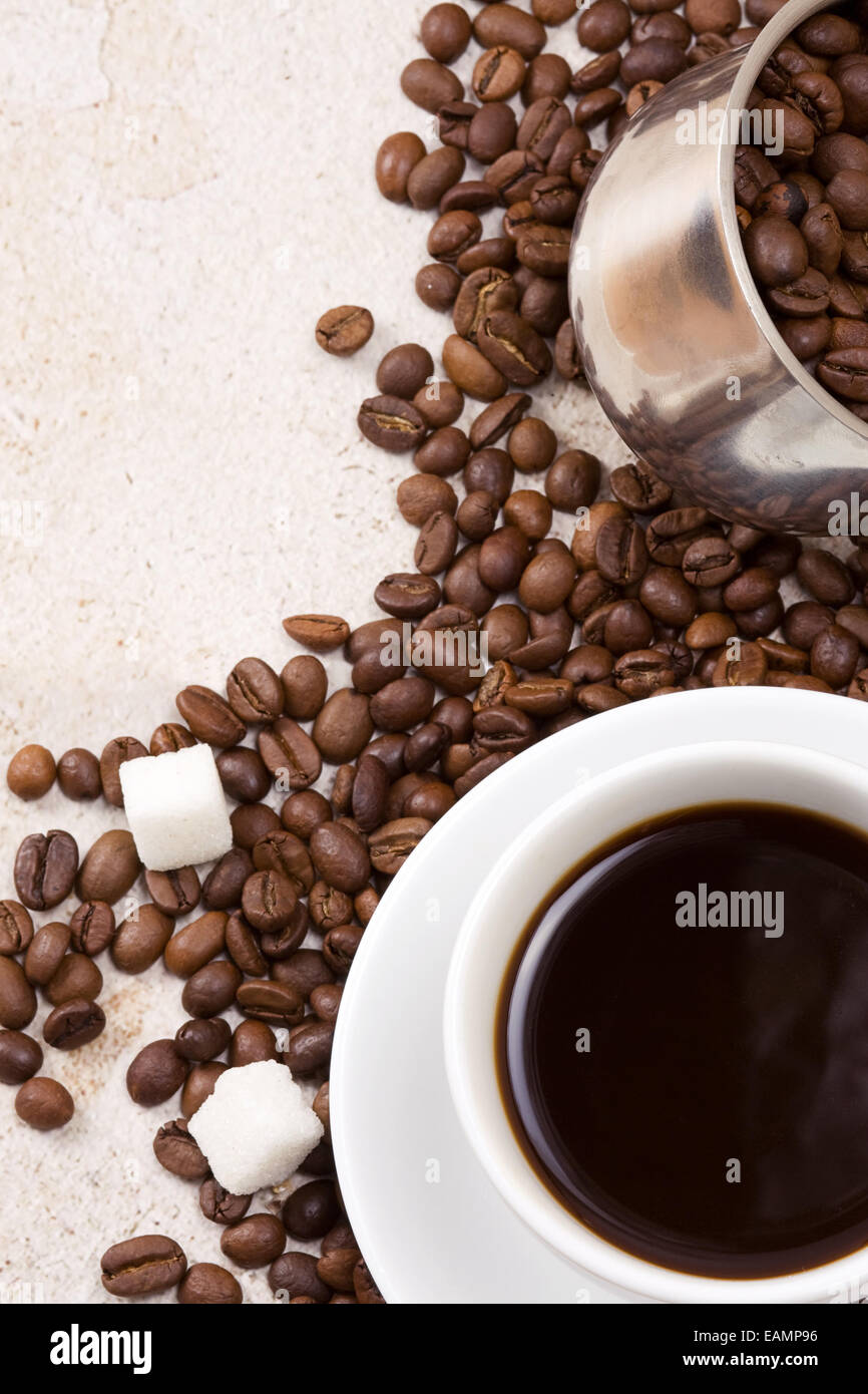 coffee pot, cup and sugar Stock Photo - Alamy