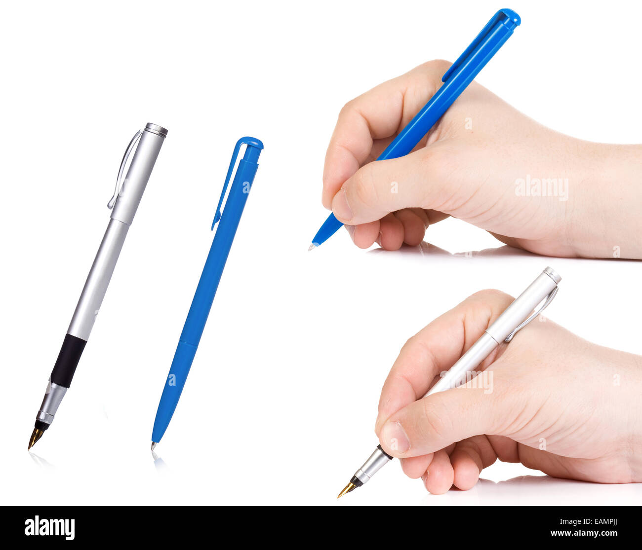 hand holding pen isolated on white Stock Photo - Alamy