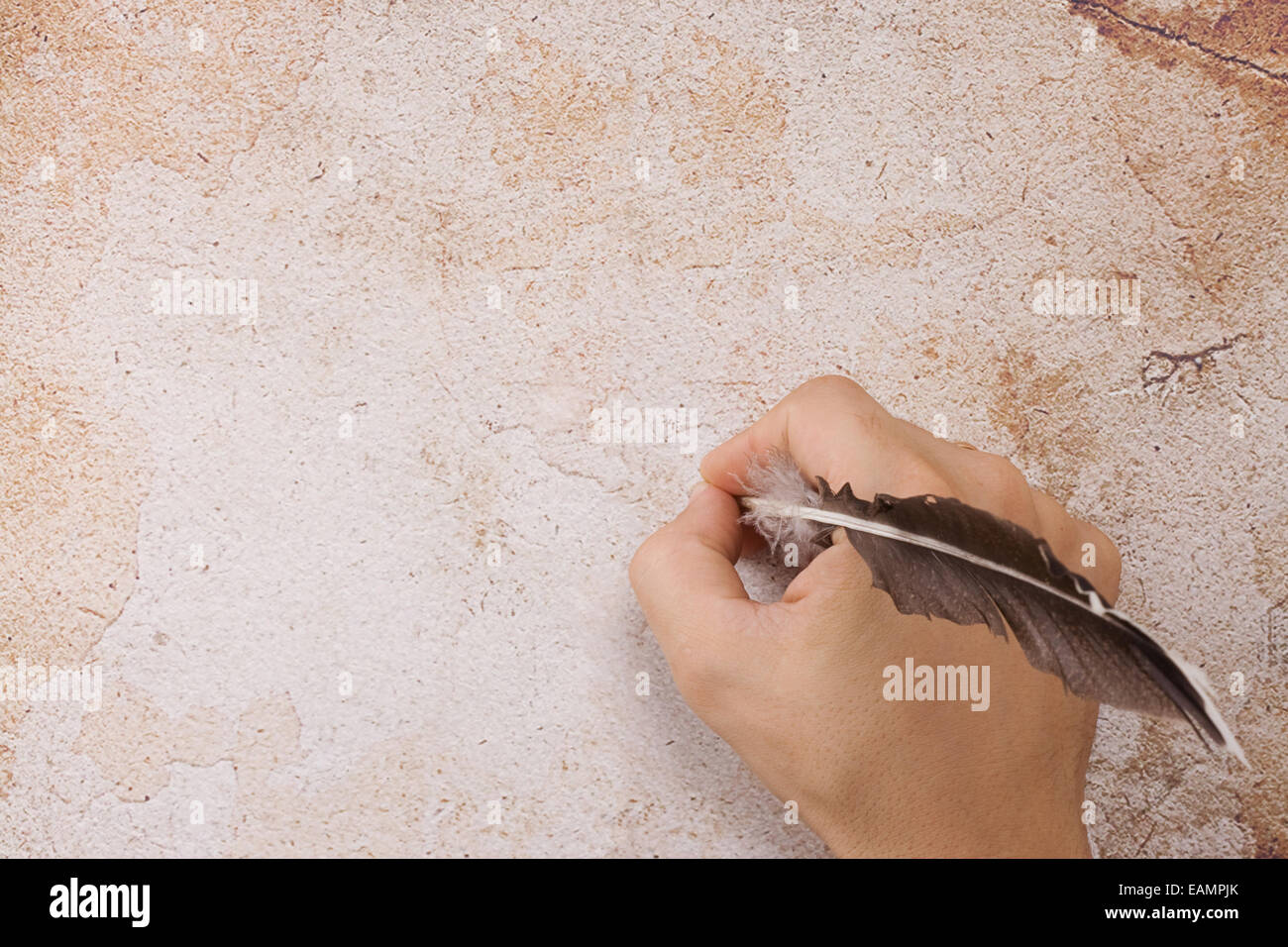 Hand holding feather writing hi-res stock photography and images - Alamy