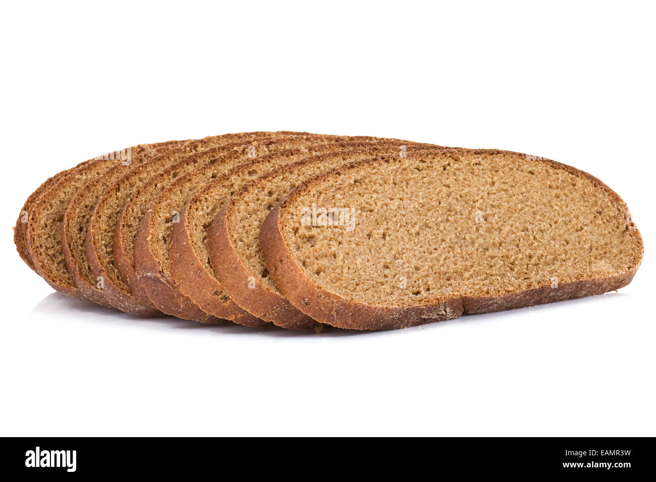 sliced rye bread on white background Stock Photo - Alamy