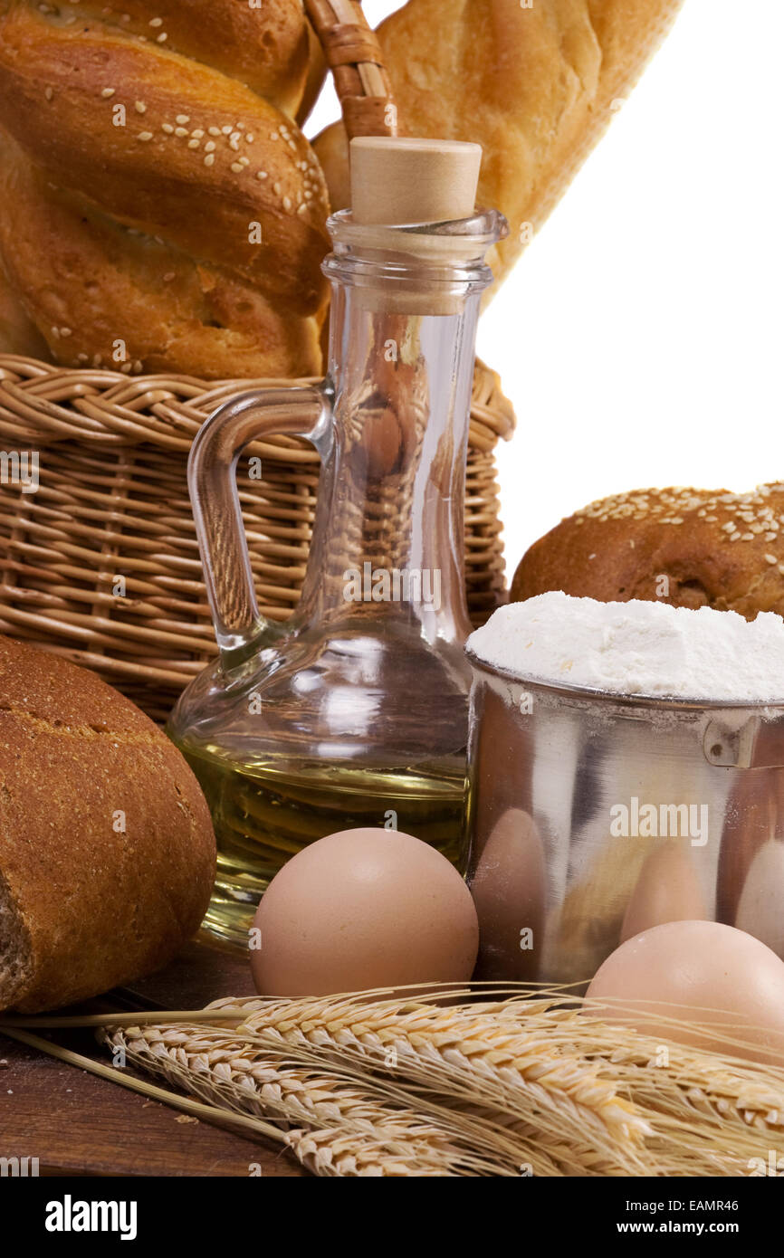 set of bakery products on white Stock Photo - Alamy