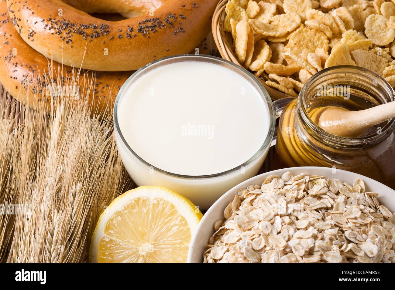 healthy food on sacking material Stock Photo - Alamy