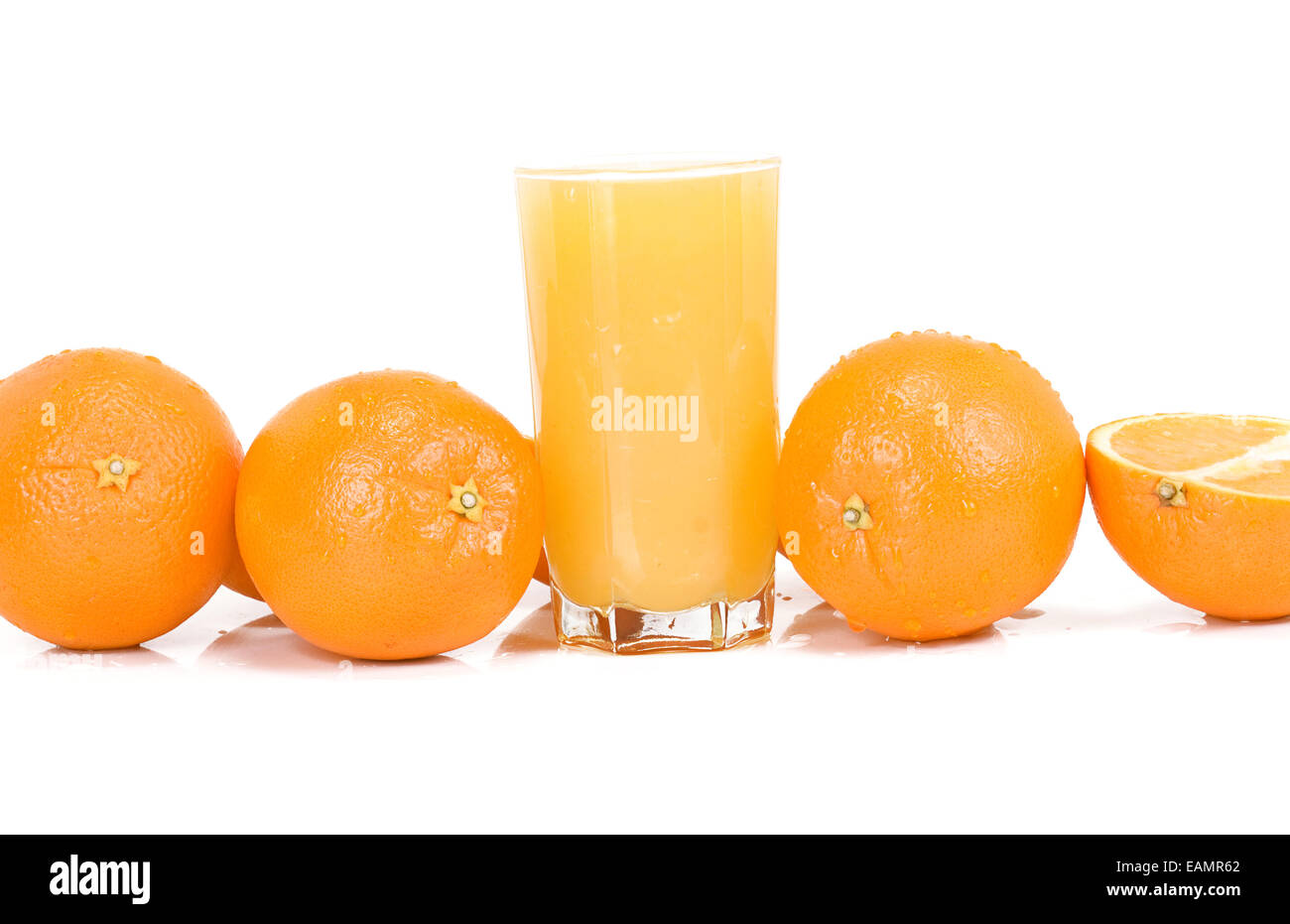 Glass orange juice standing Cut Out Stock Images & Pictures - Alamy