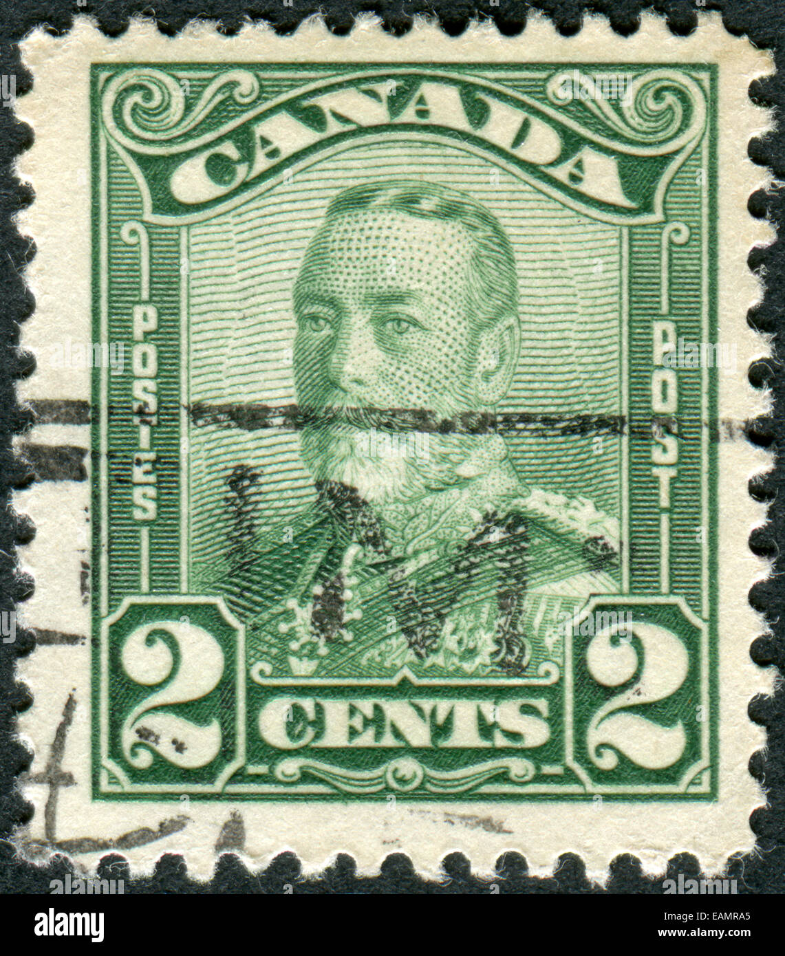 CANADA - CIRCA 1930: Postage stamp printed in Canada, a portrait of ...