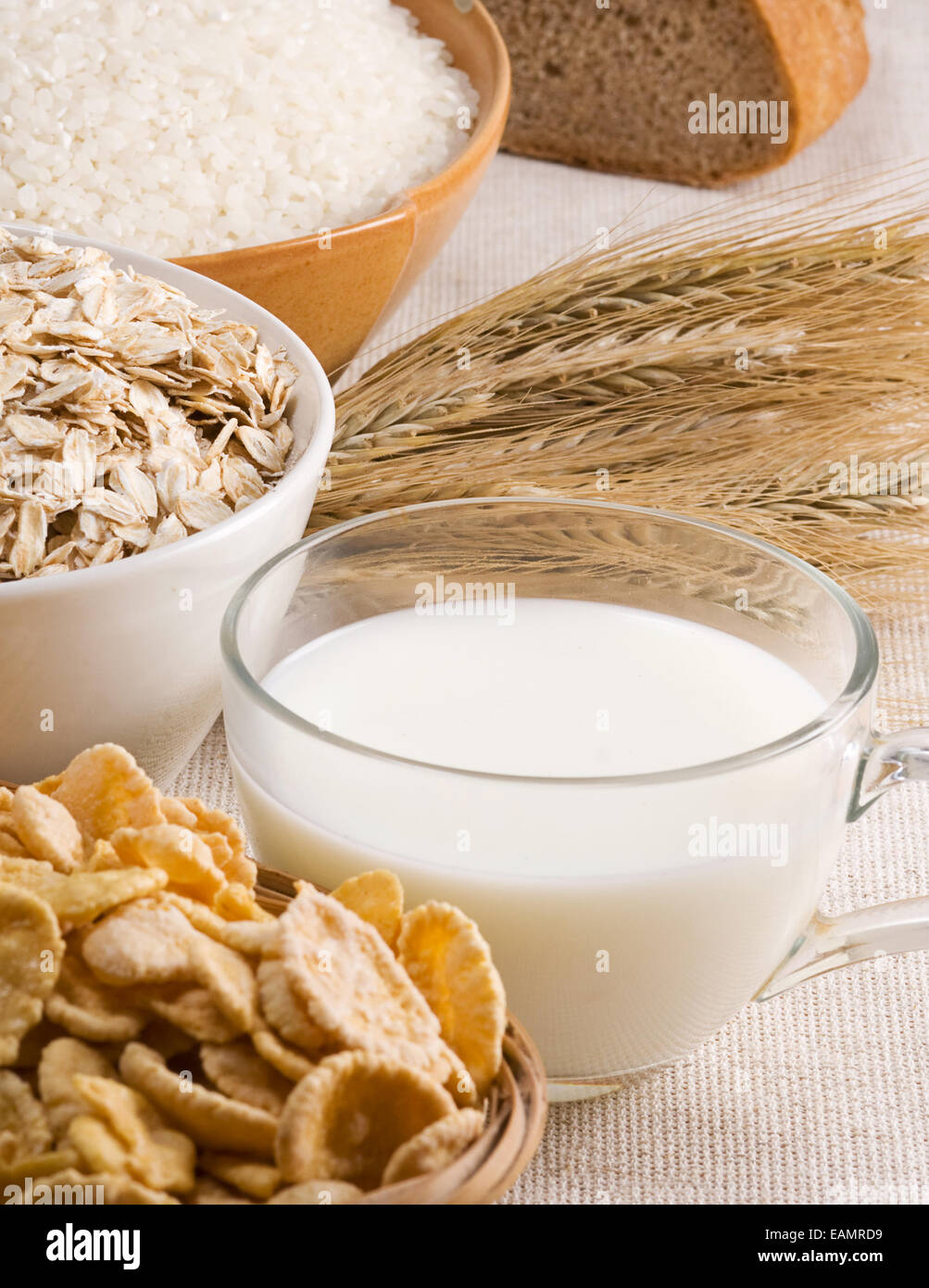grain cereal with milk and rice Stock Photo - Alamy