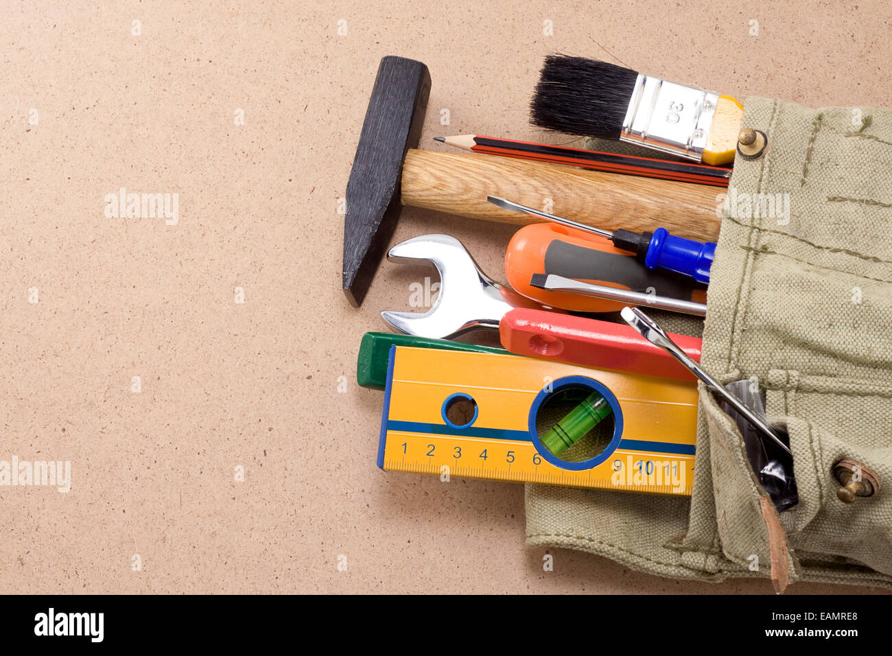 set of tools in bag Stock Photo - Alamy