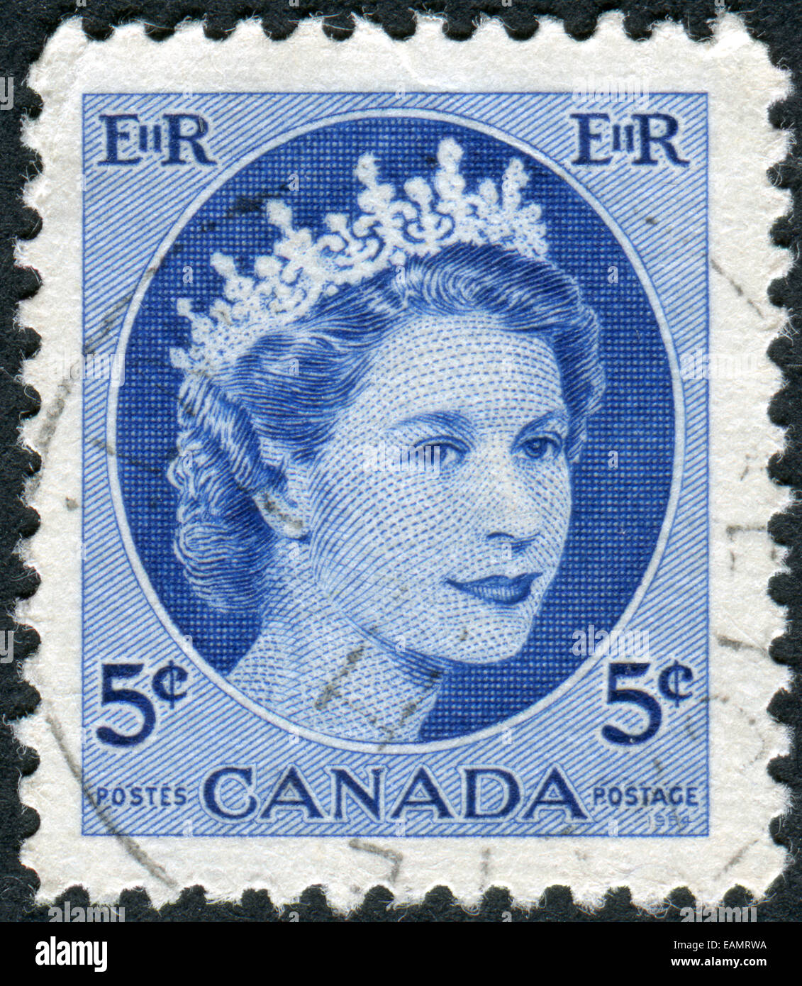 CANADA - CIRCA 1956: Postage stamp printed in Canada, shows portrait of ...