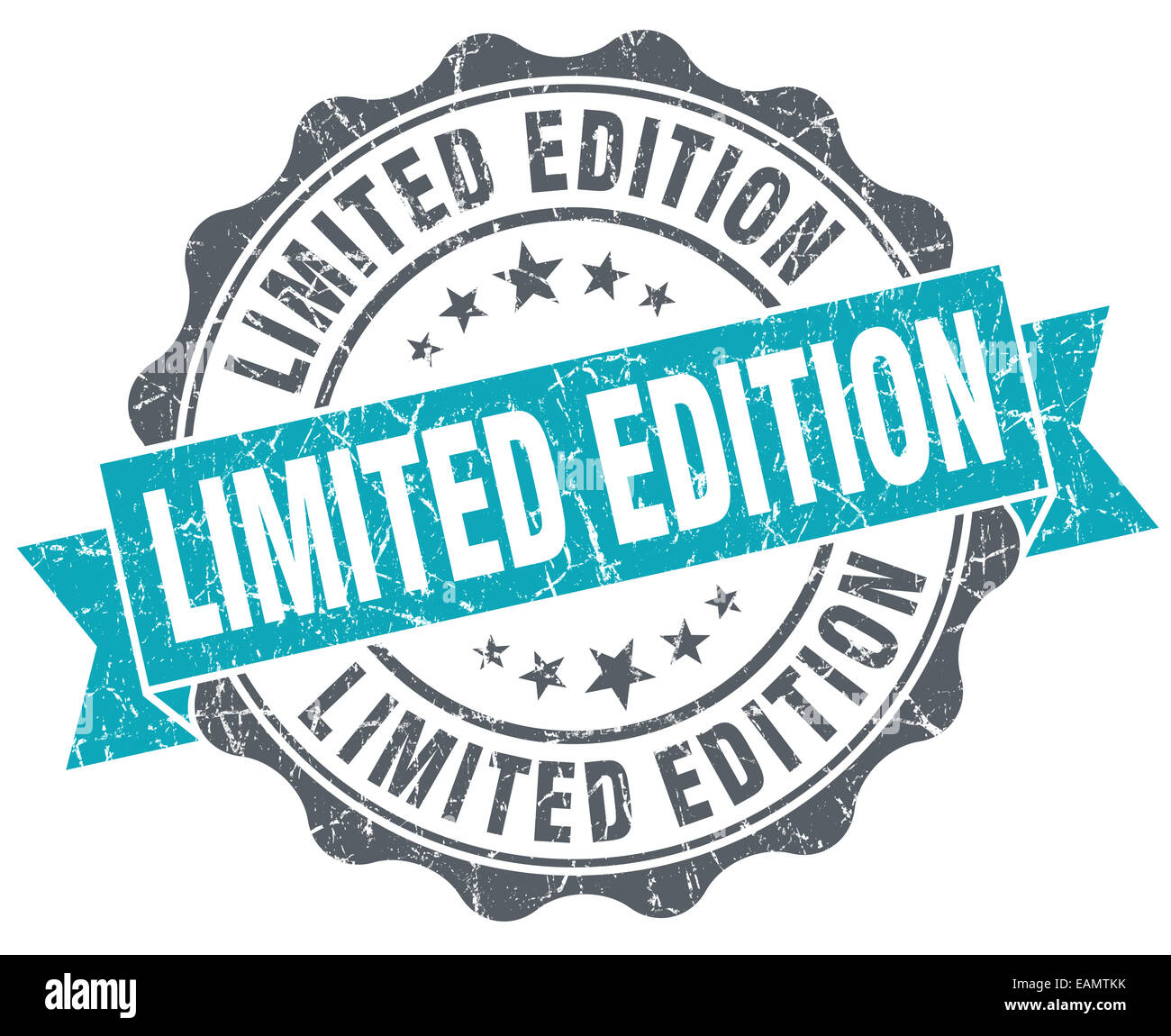 Limited edition blue grunge retro style isolated seal Stock Photo - Alamy