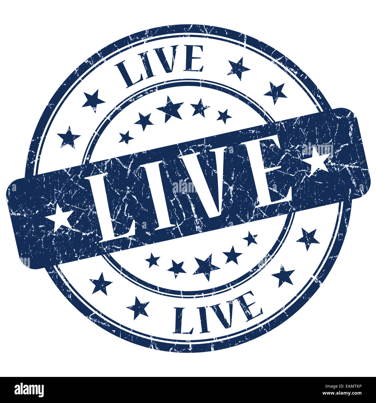 Live Blue Stamp Stock Photo - Alamy