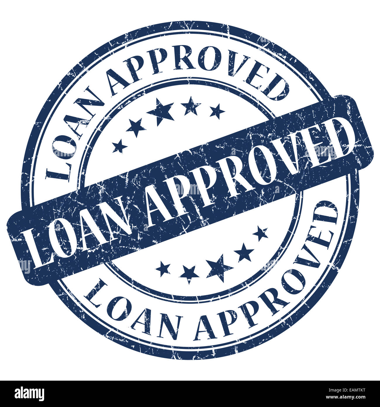 LOAN APPROVED Blue stamp Stock Photo - Alamy
