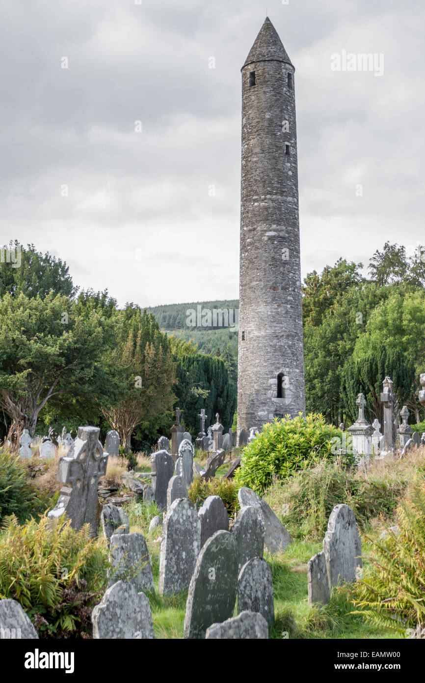 The Old Cemetery. The round tower that stands in St. Kevin's Graveyard ...