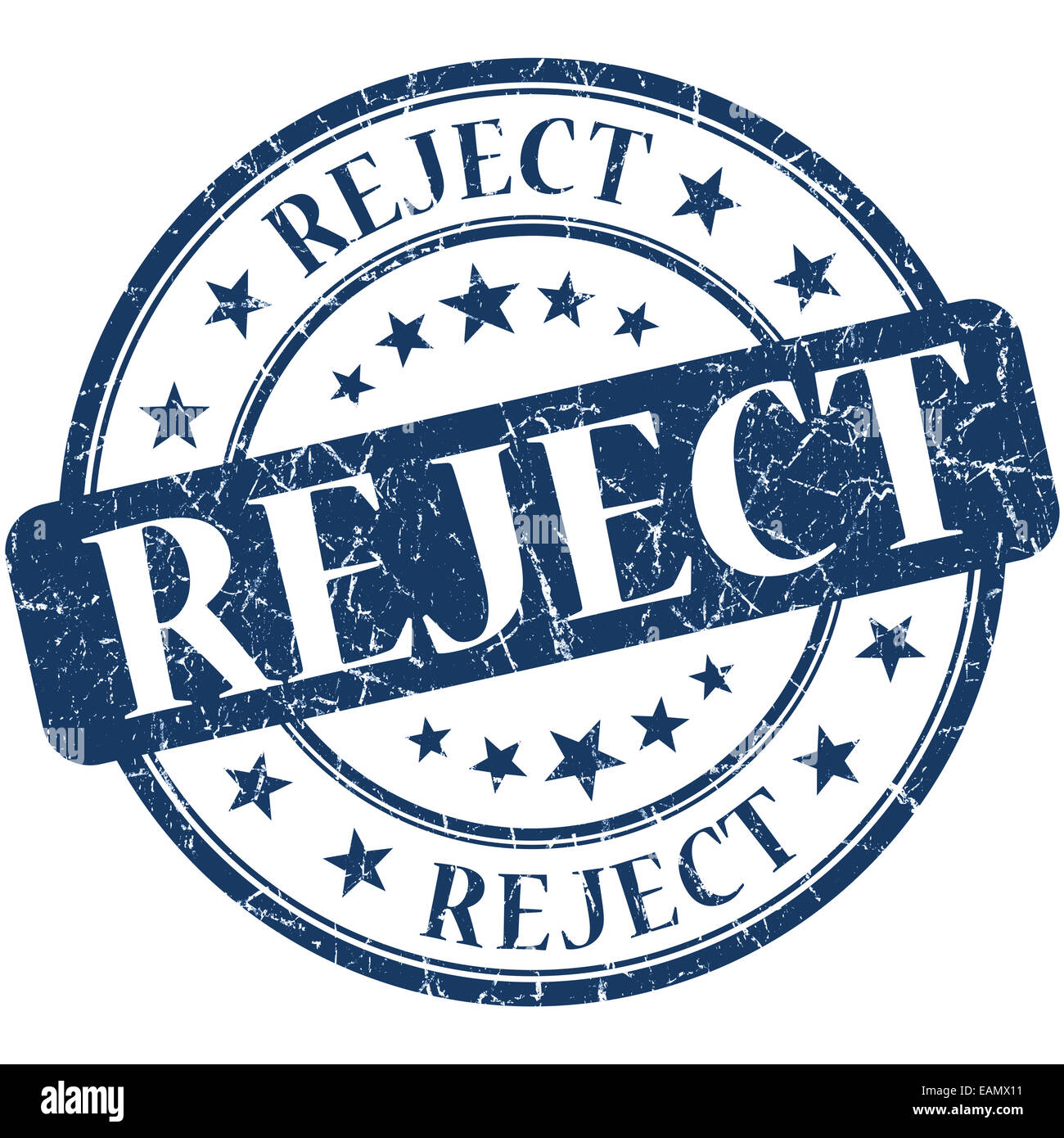 Reject grunge blue round stamp Stock Photo - Alamy