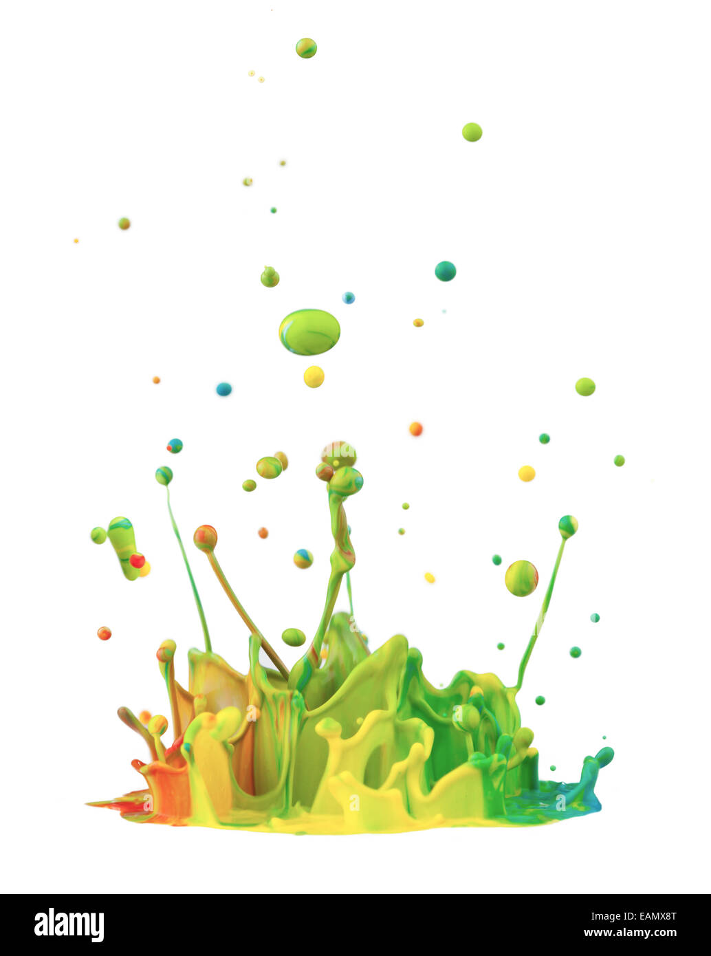 Colored splashes isolated on white background Stock Photo - Alamy