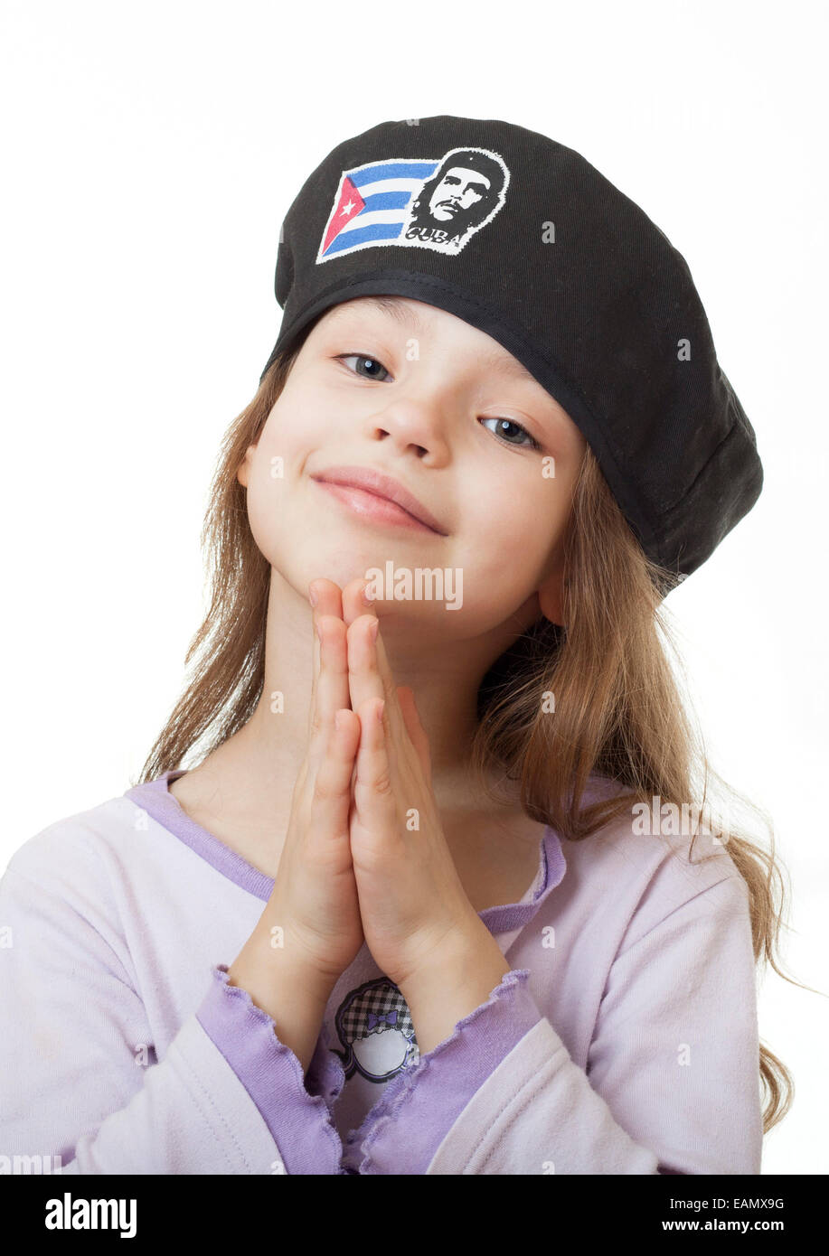 Cuban girl with flag hi-res stock photography and images - Alamy