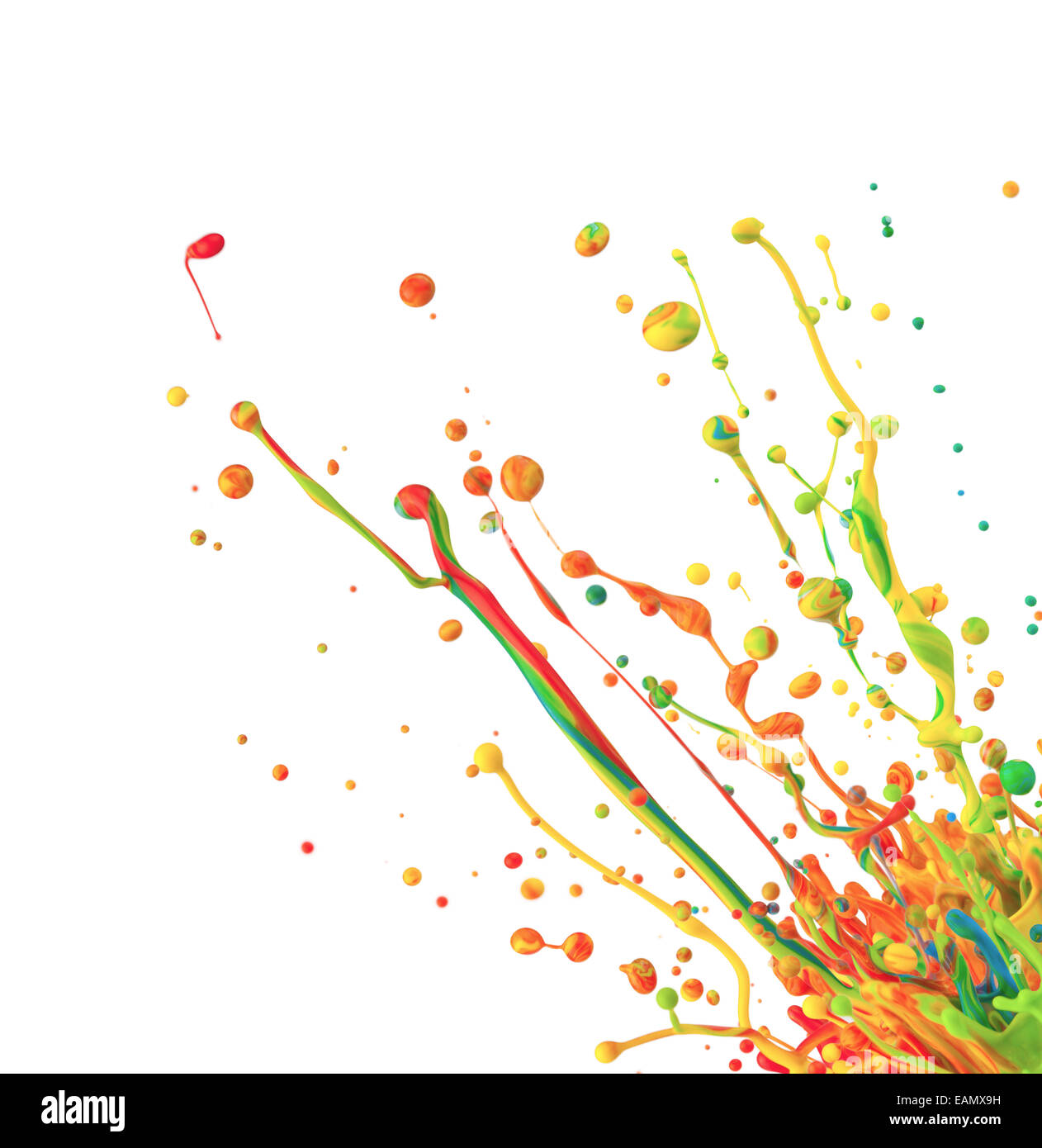 Colored splashes isolated on white background Stock Photo - Alamy