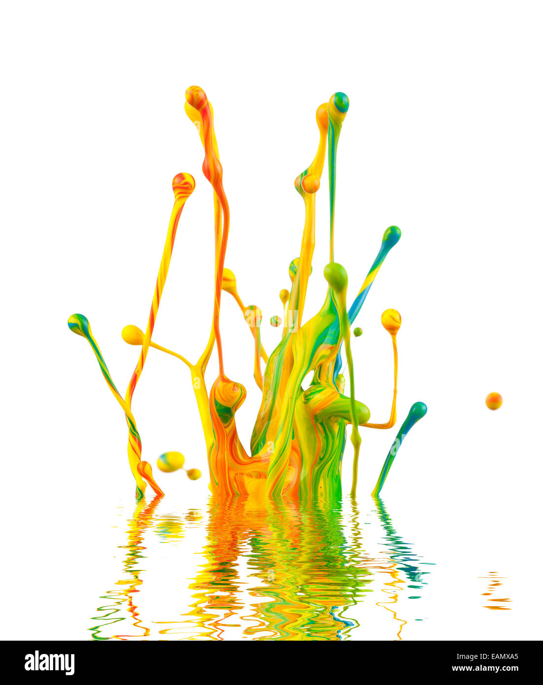 Colored splashes isolated on white background Stock Photo - Alamy