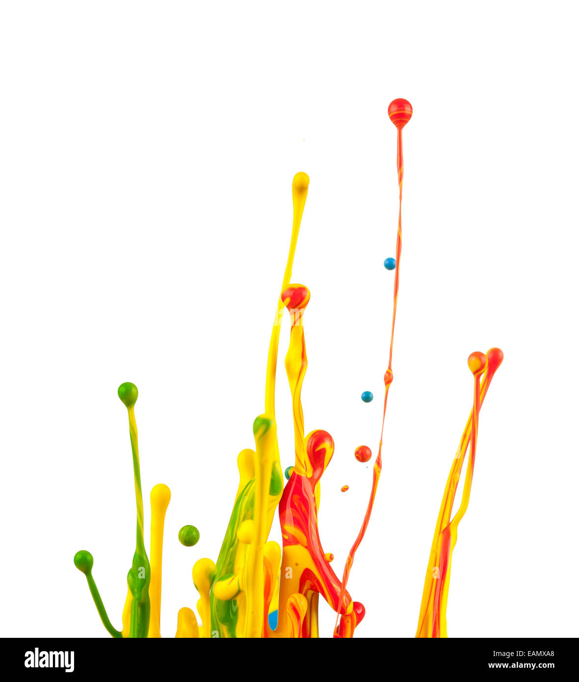 Colored splashes isolated on white background Stock Photo - Alamy