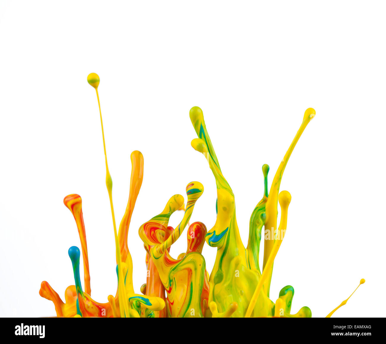 Colored splashes isolated on white background Stock Photo - Alamy