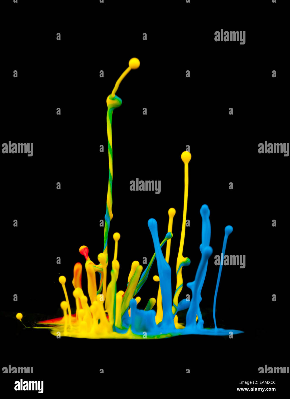 Colored splashes isolated on white background Stock Photo - Alamy